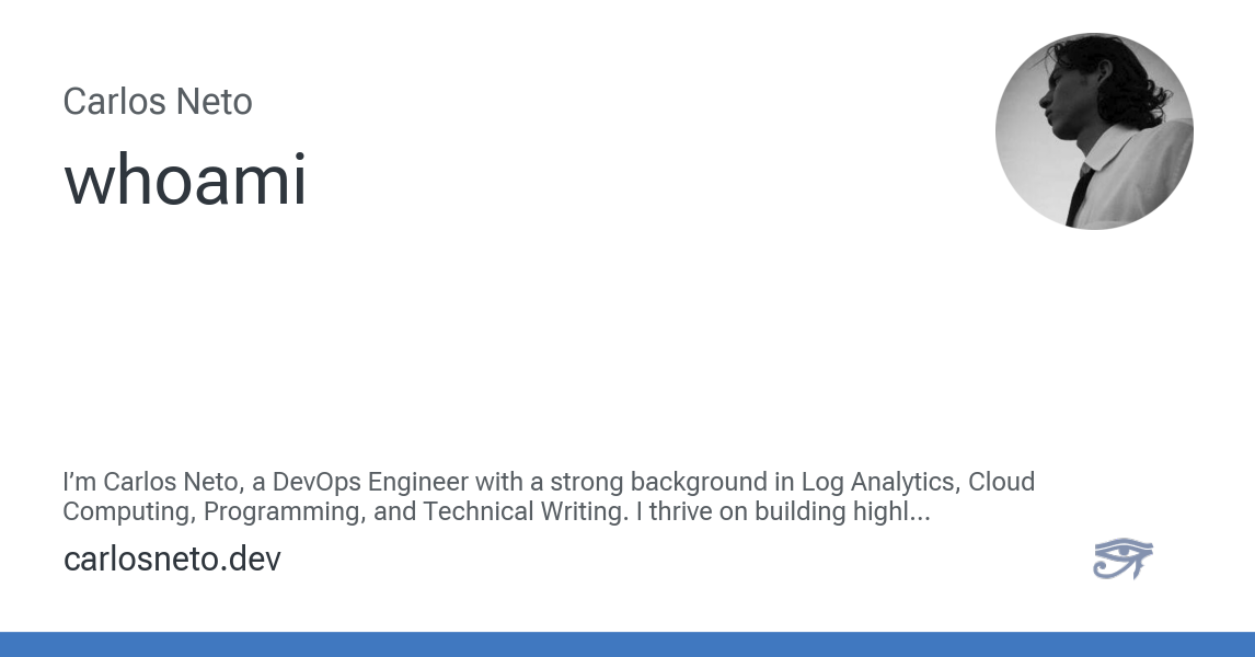 whoami — Carlos Neto's Tech Blog